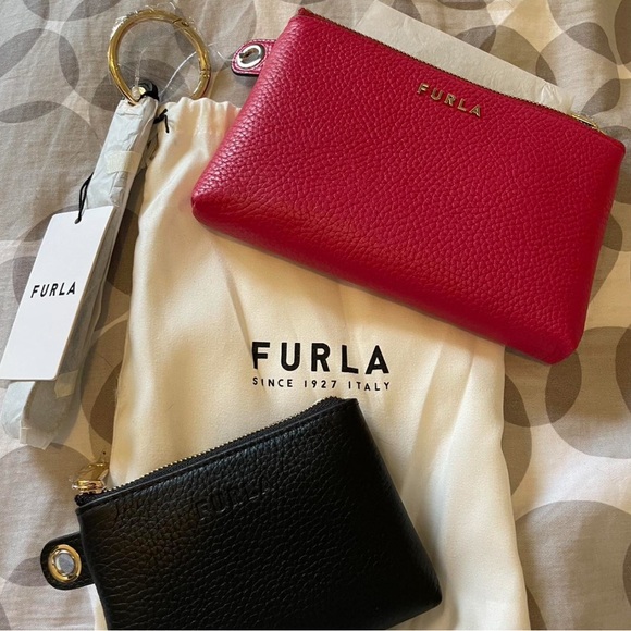 Furla | Bags | Furla Red Clutch Collection Nwt Pebble Leather | Poshmark